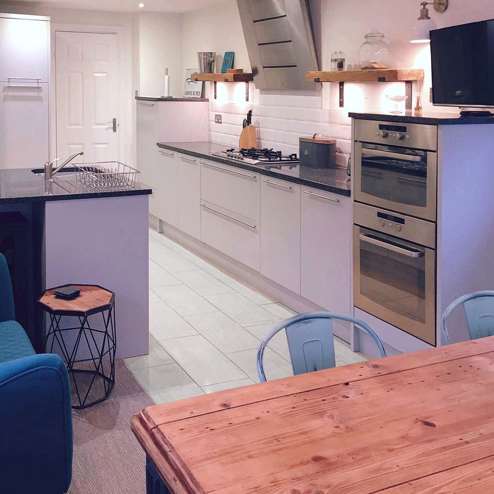 Louisa Created A Light Kitchen With Metros and White Floor Tiles ...