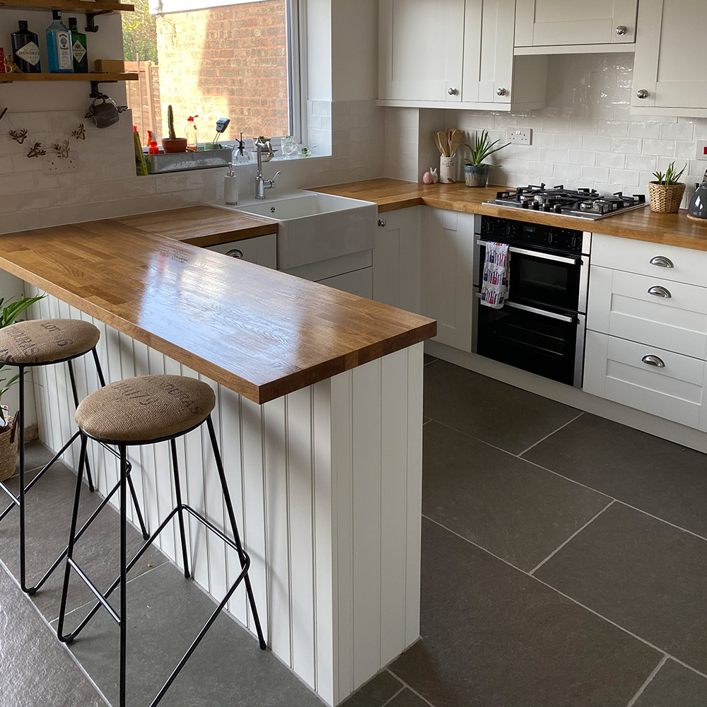 Vicki Created An Artisan Look In Her Kitchen - Walls and Floors