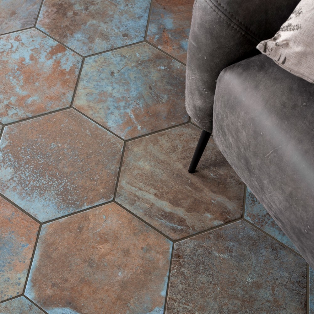 Rust is the New Black: Introducing Oaken Hexagon Tiles - Walls and Floors